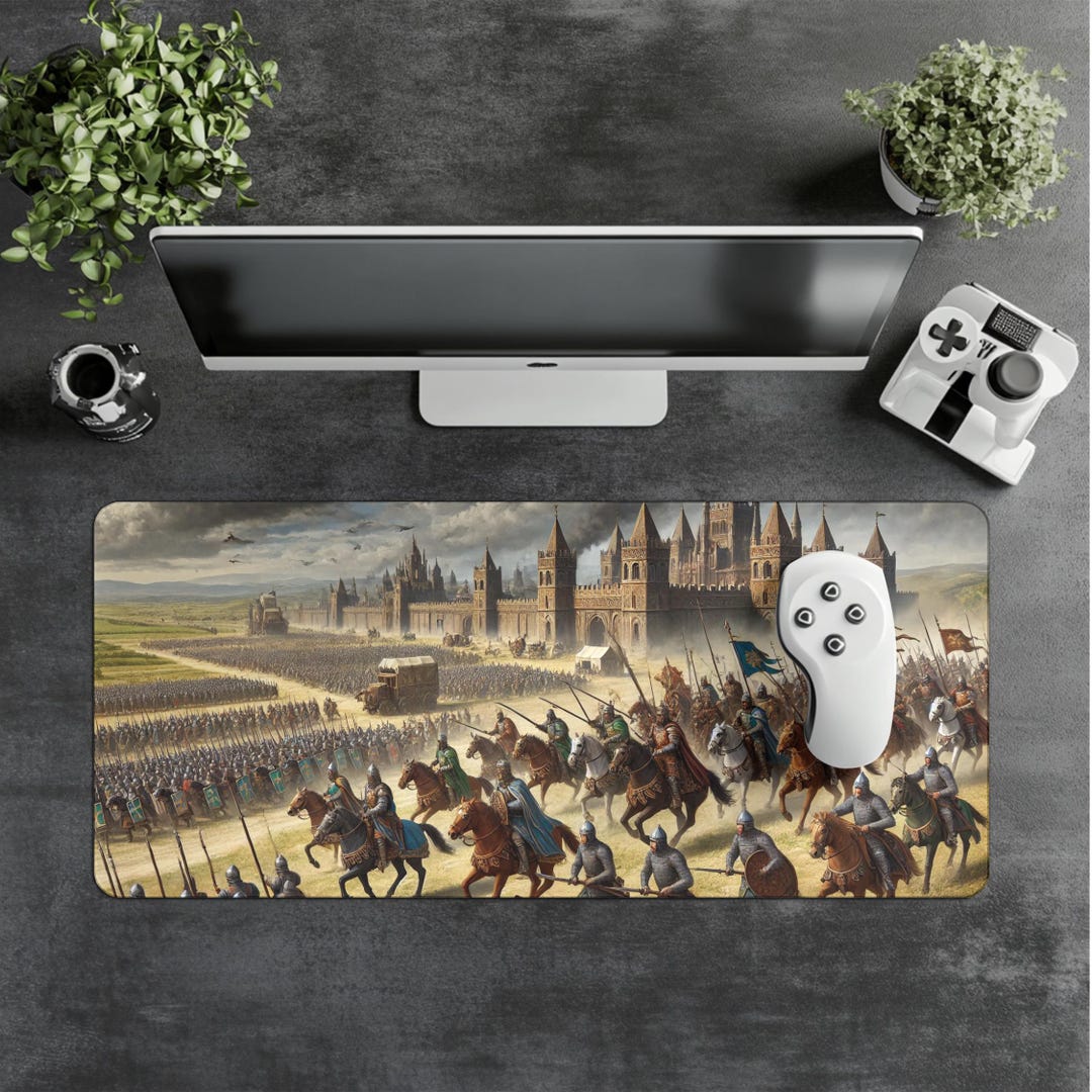 Age of Empires-inspired Desk Mat Medieval Battle Gaming Pad Knights and ...
