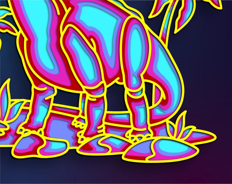 Dinosaur Laser Cut, Brontosaurus SVG, Laser Cutouts, Multilayer Design ...