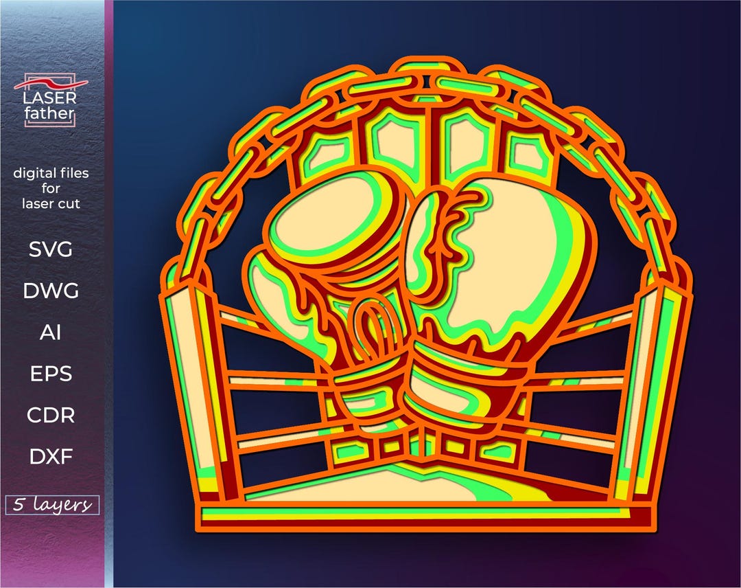 Boxing Gloves SVG, Boxing Ring SVG, Sports Laser Cut Files ...