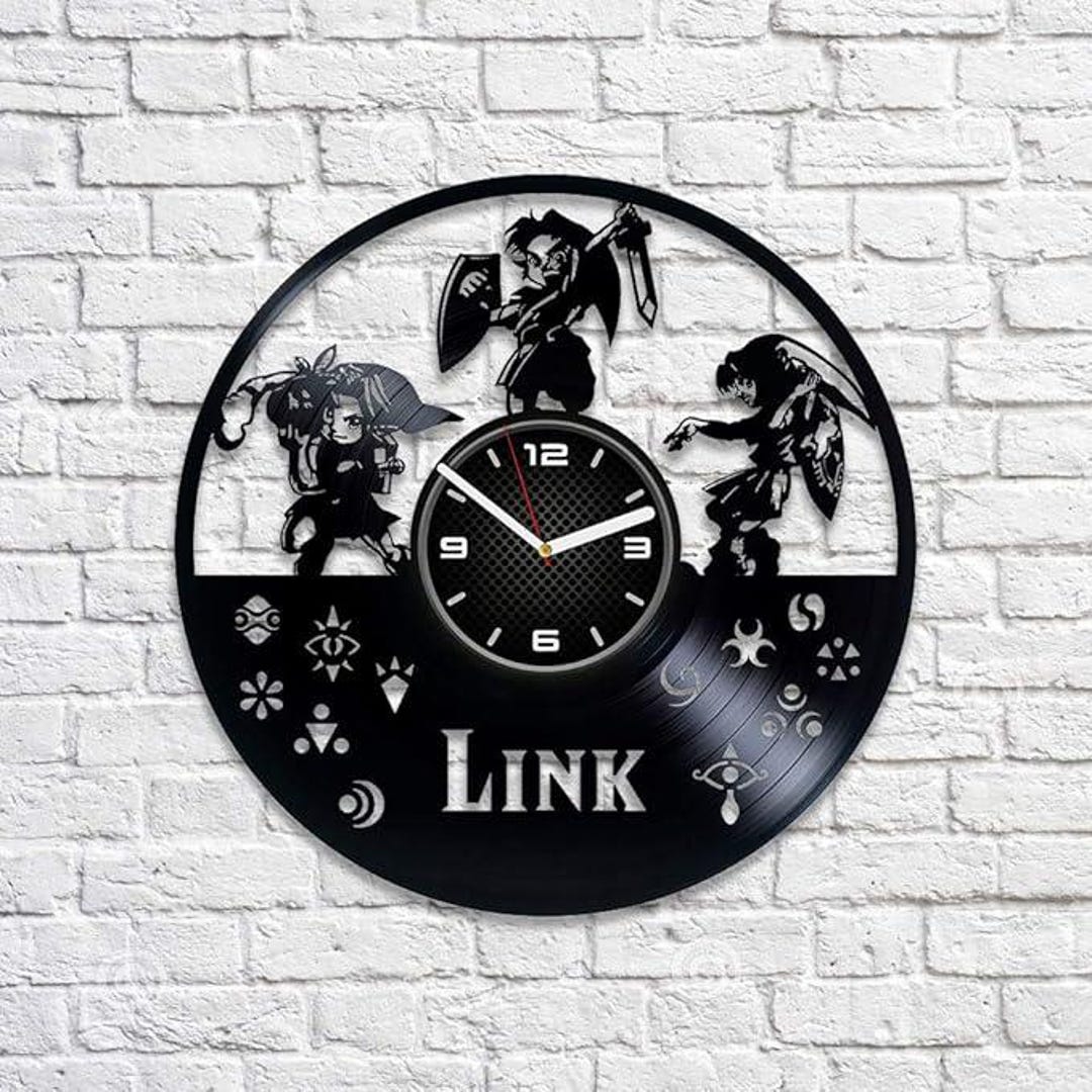 Link Vinyl Record Clock, Game Room Wall Art, Legend of Zelda Decor ...