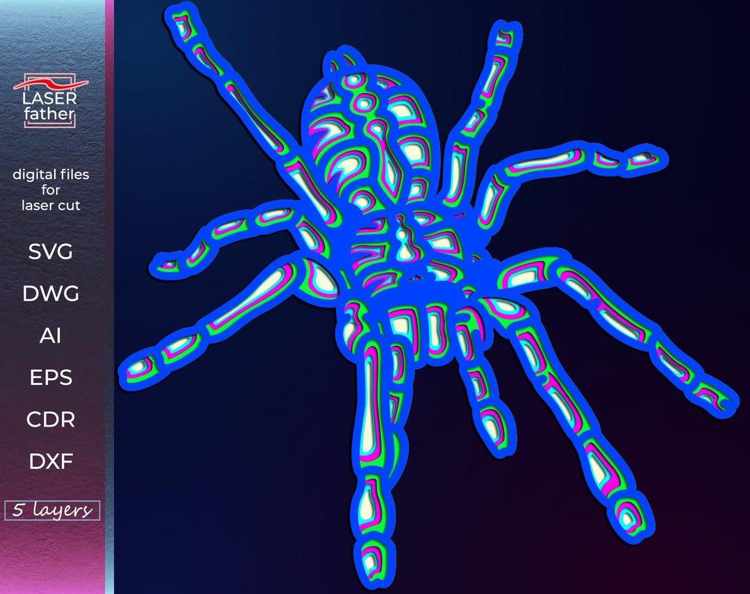 Tarantula SVG, Spider Silhouette, Layered Paper Cut, Laser Ready Files ...