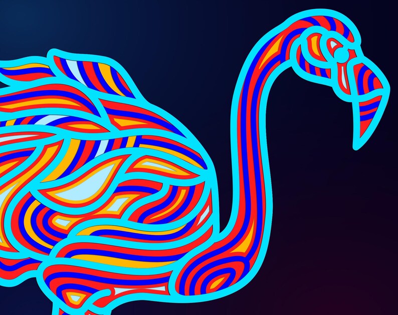 Flamingo Laser Cut File, Tropical Bird SVG, Papercut Template, Cricut ...