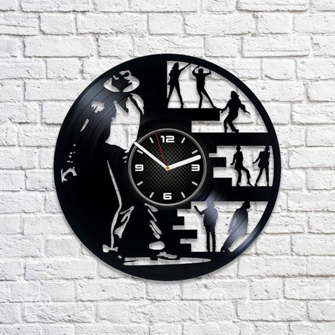 Michael Jackson Xmas Gift, MJ King of Pop Vinyl Record Wall Clock, Home ...