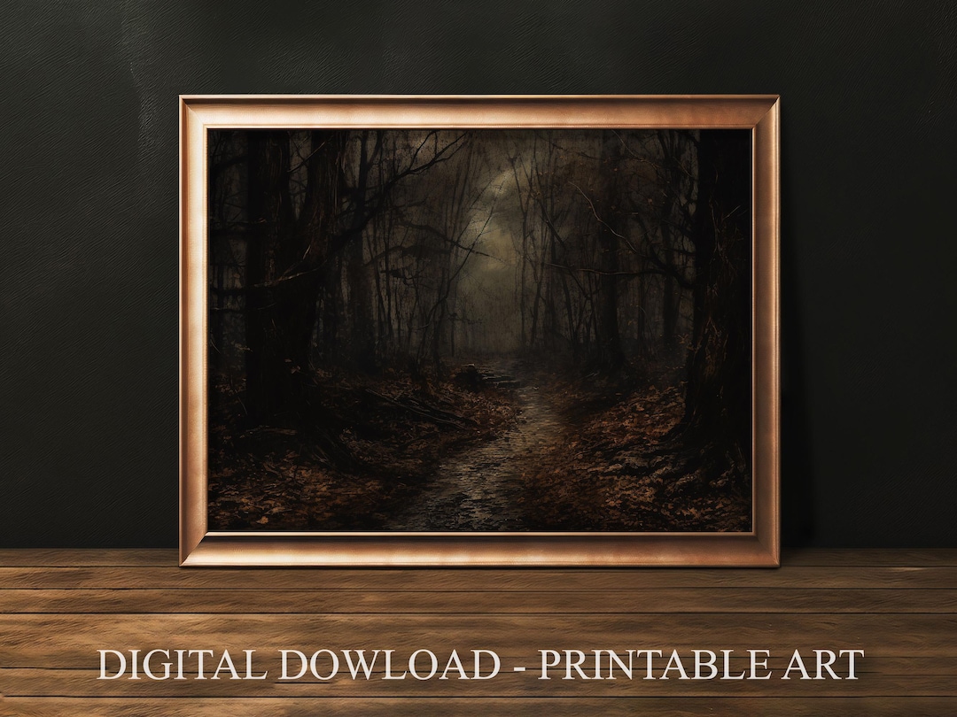 Mysterious Forest, Spooky Valley Vintage Halloween, Horizontal ...