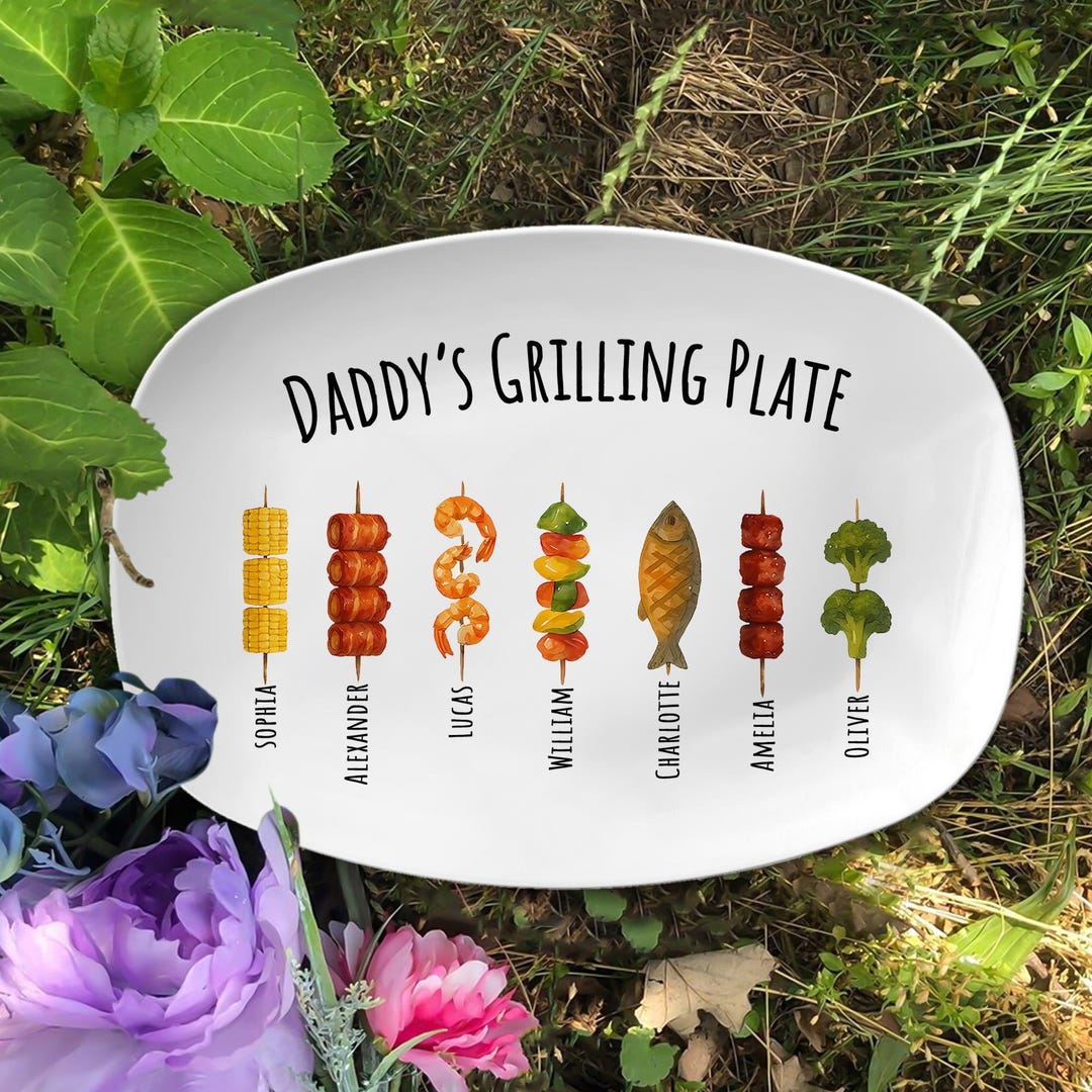 Personalized Daddy's Grilling Platter, Custom Father's Day Gift From ...
