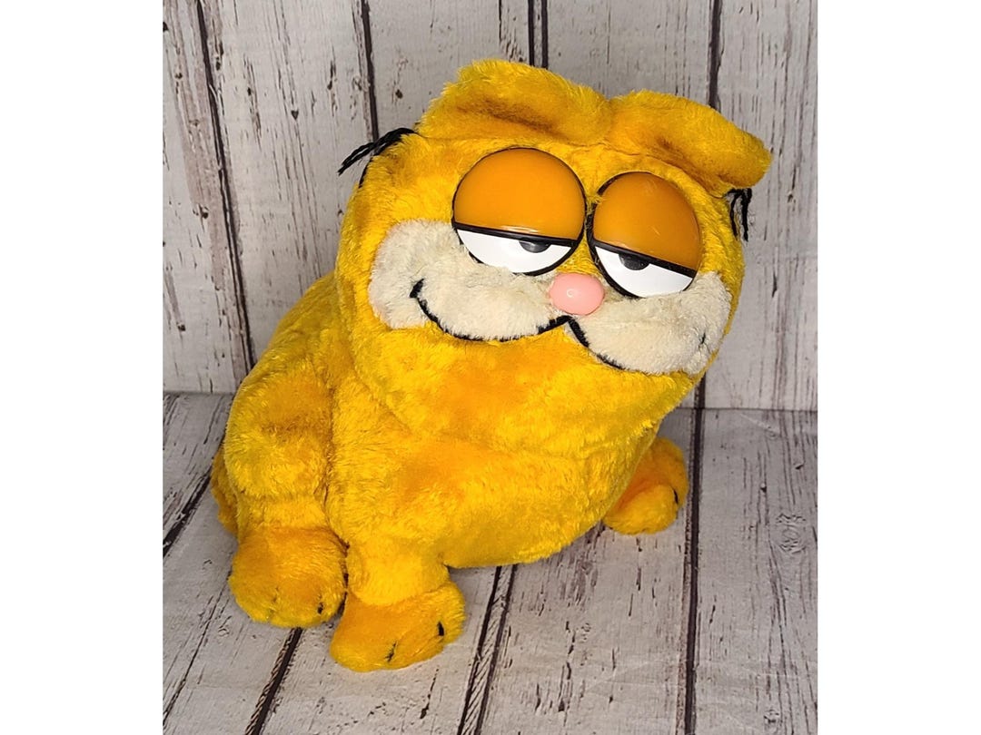10" Vintage 1981 Dakin Garfield Fat Cat Sitting Plush Stuffed Animal ...