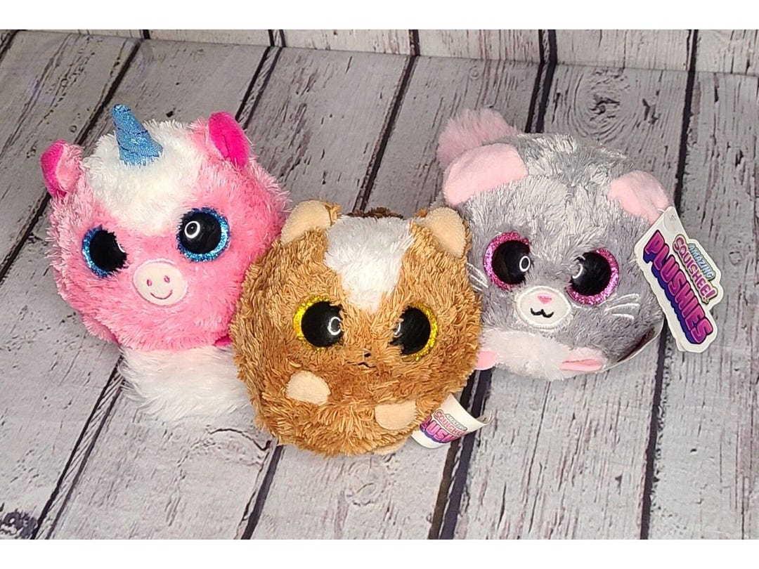 5 Lot Amazing Squishee Chipmunk Unicorn Mouse Plush Stuffed Animal ...
