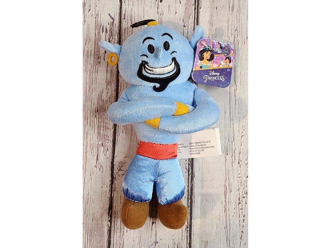 7 Disney Genie Plush Aladdin Movie Just Play Stuffed Toy Small Blue ...