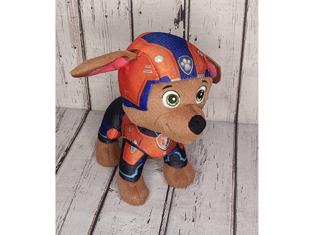 8 Paw Patrol Movie Zuma Puppy Dog Plush Blue Orange Suit Stuffed Animal ...