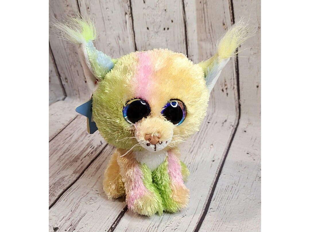 6" Lumo Stars Aurora Lynx Rainbow Pastel Beanbag Plush Stuffed Animal ...