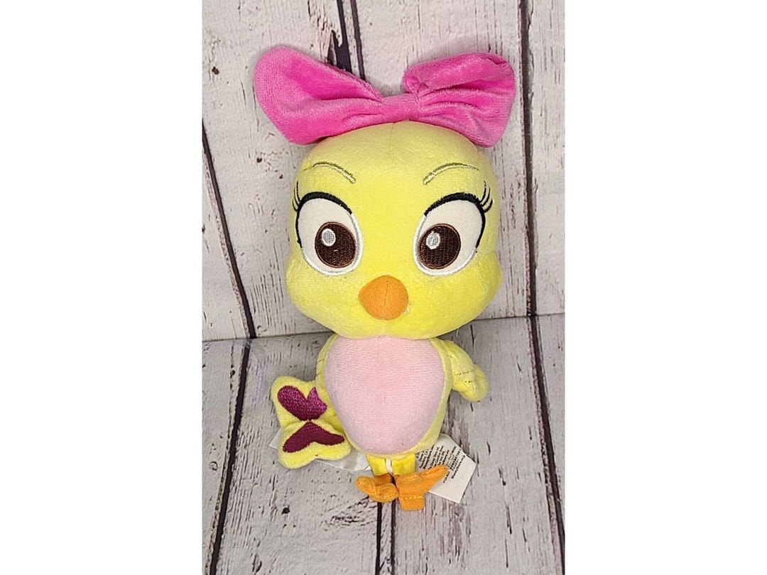 9 Disney Cuckoo Loca Bird Plush Yellow Pink Stuffed Minnie Mouse Bow ...