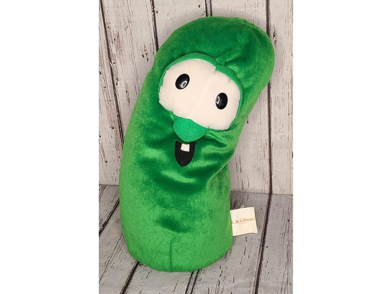 14" Vintage Veggie Tales Larry Cucumber Plush Stuffed Vegetable Toy 90s ...