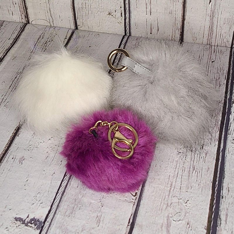 Rabbit Fur Bunny Keychain - Etsy