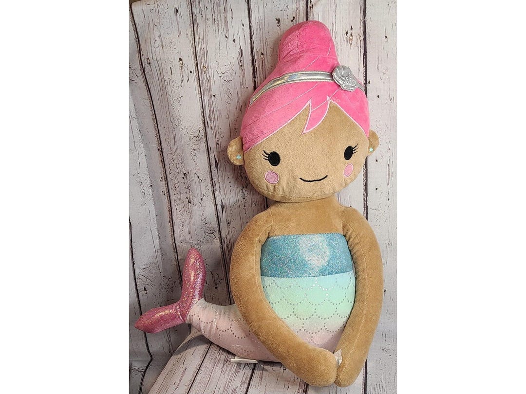 15 Your Zone Huggable Mermaid Plush Only Pink Hair Tan Teal Blue Hug ...