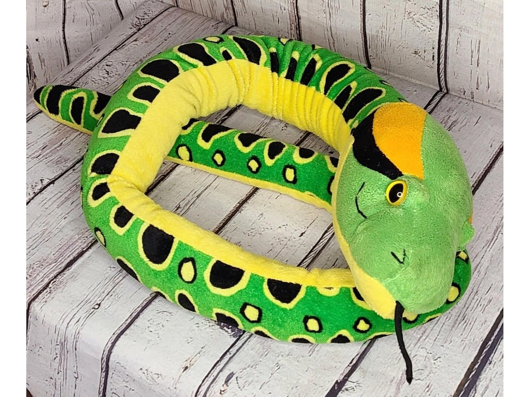 52 Wild Republic Anaconda Snake Plush Stuffed Animal Green Yellow Black ...