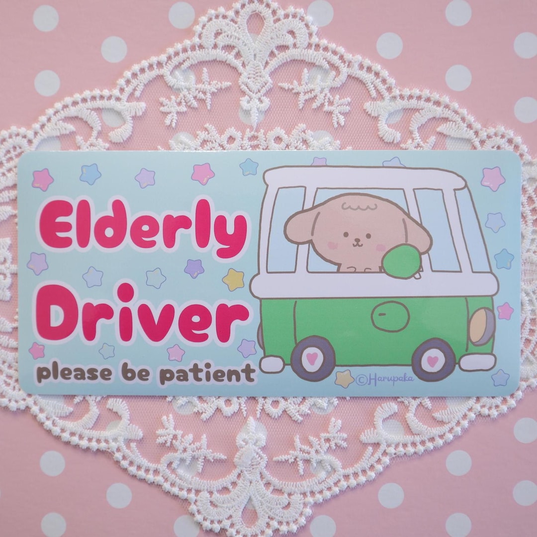 Elderly Driver Car Sticker: Funny Senior Driver Decal - Etsy