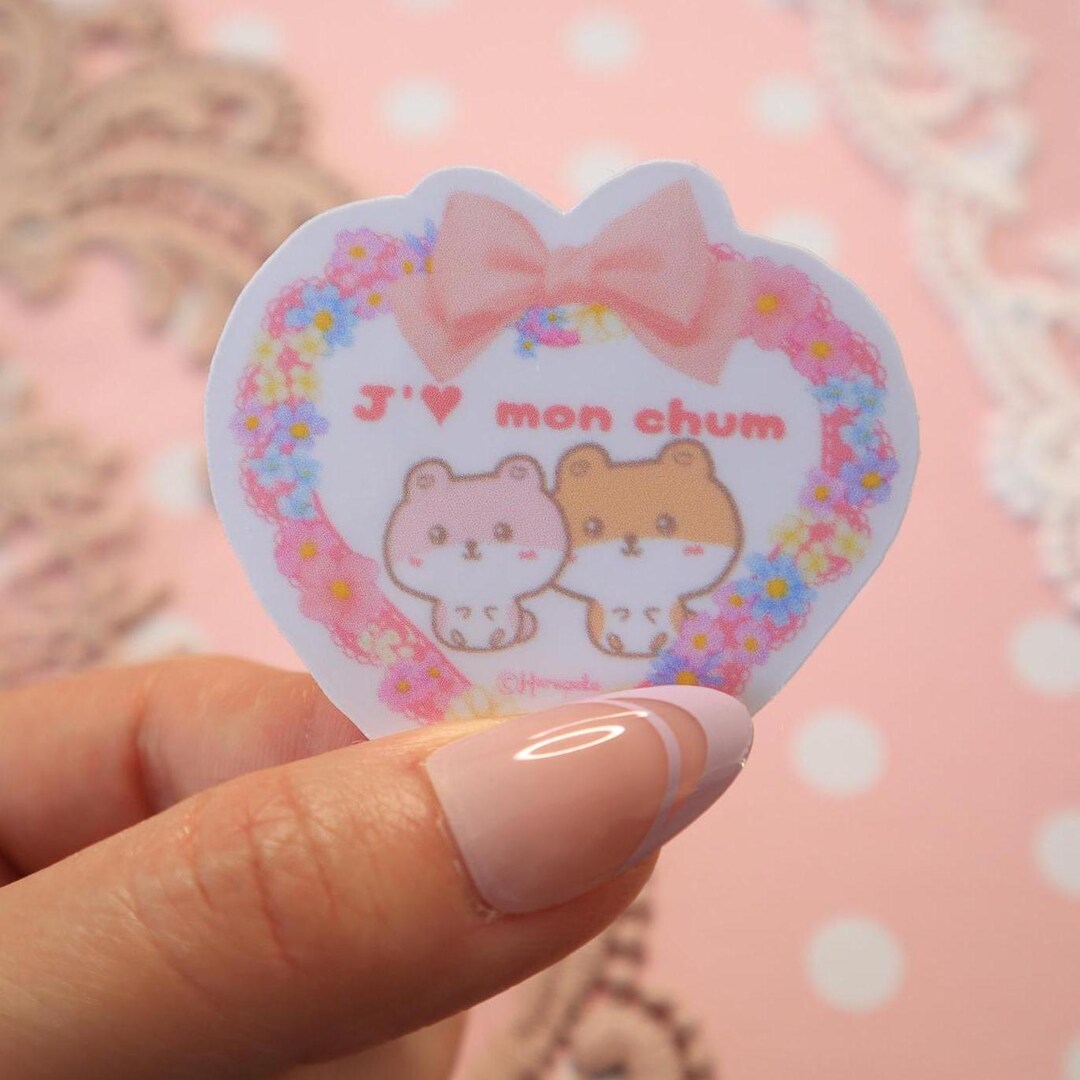 J'aime Mon Chum Vinyl Sticker, Québecois Français, Cute Couple Decal - Etsy