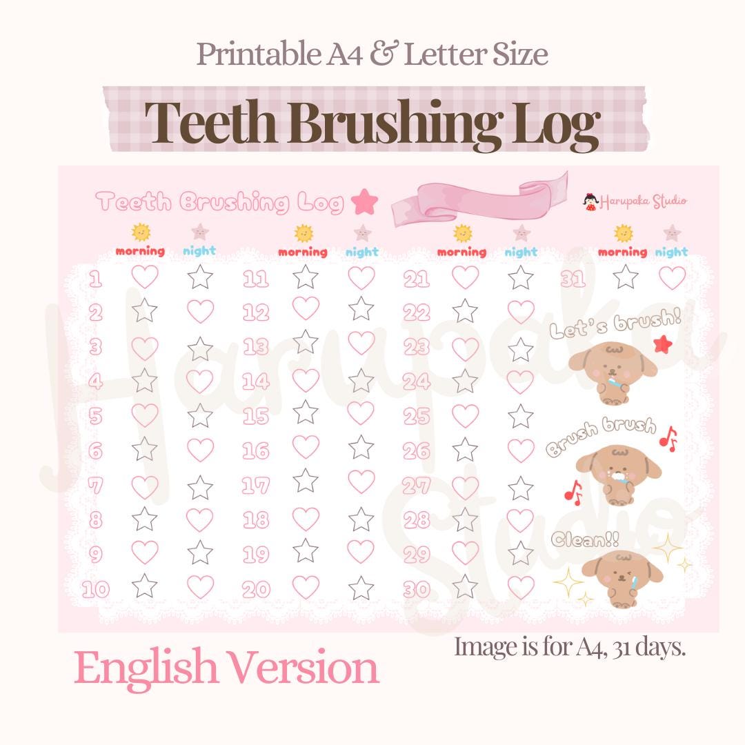Teeth Brushing Tracker for Kids and Adults, Dental Hygiene Tracker ...