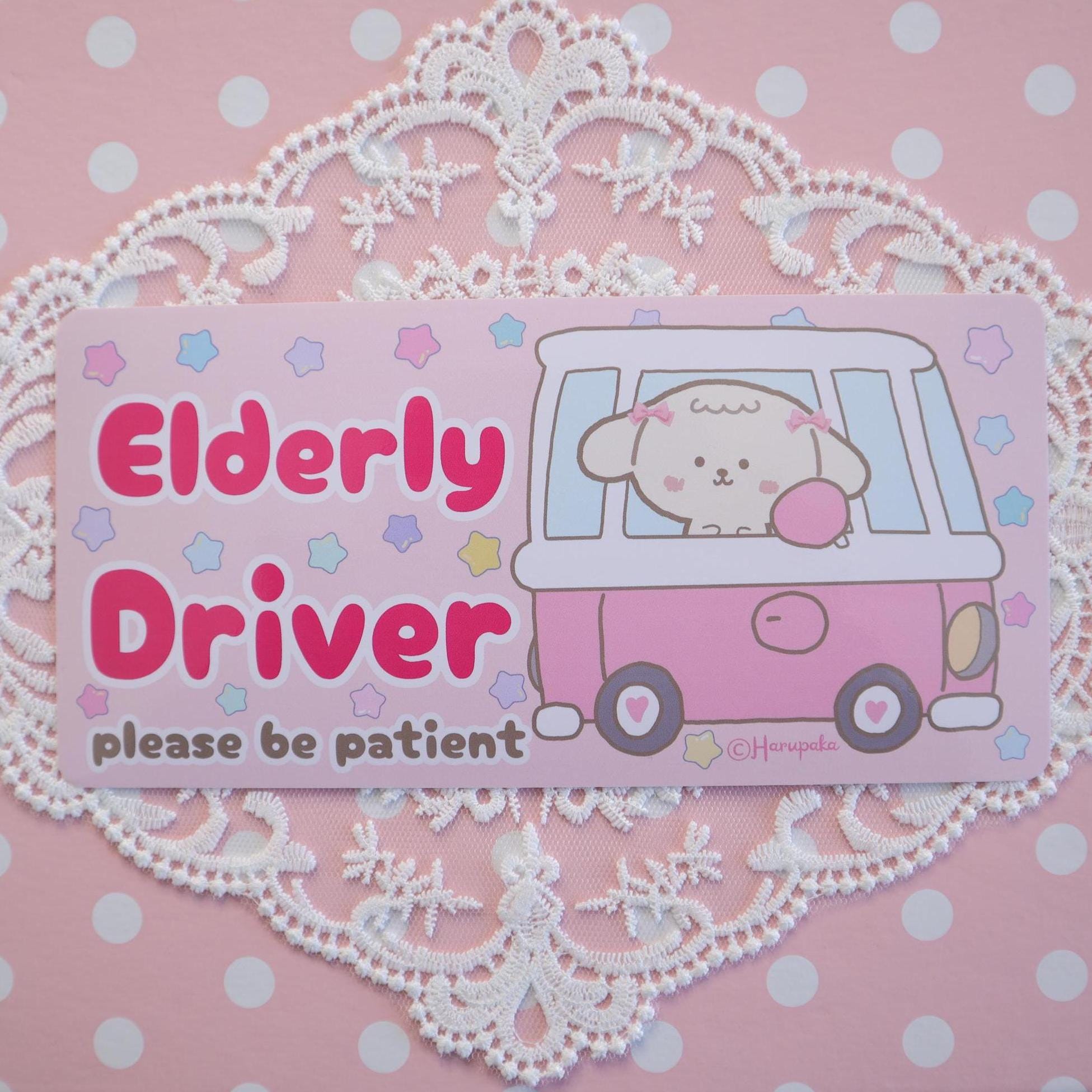 Elderly Driver Car Sticker, Gift for Grandma, Gift for Mother, Gift for ...