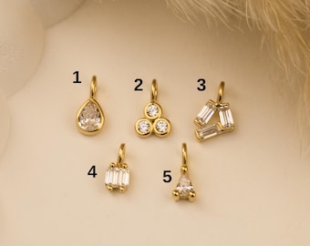 14K Solid Gold Heart, Love Motif Tiny Charms, Small Dainty Charms, Gold ...