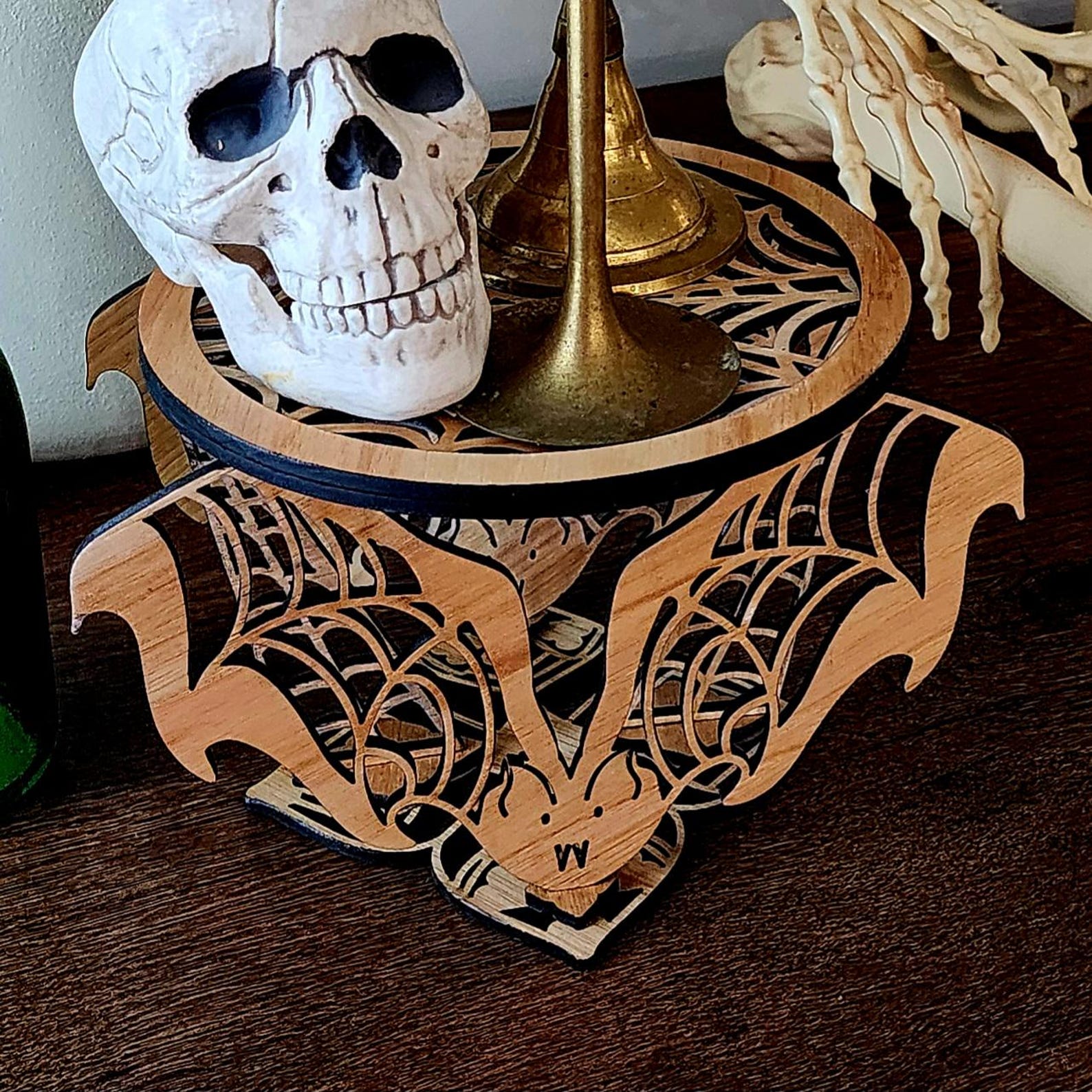 Halloween Bat and Spider Display Stand, Bat Table, Halloween Table ...