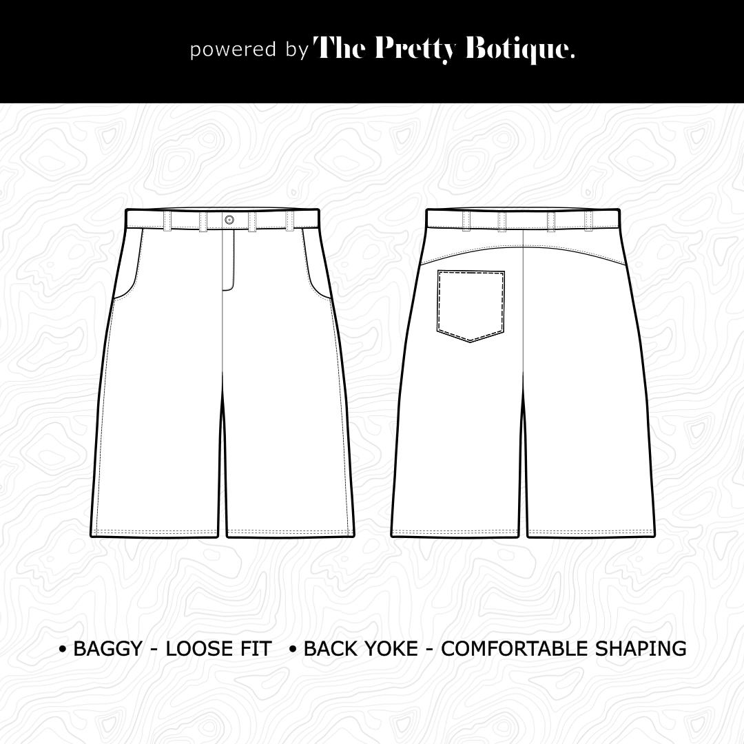 Oversized Jorts Sewing Pattern PDF: Unisex Baggy Denim Shorts (A4 ...