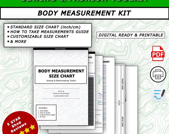 Printable Sewing Sheet: Women's Measurement Chart (digital PDF Download ...