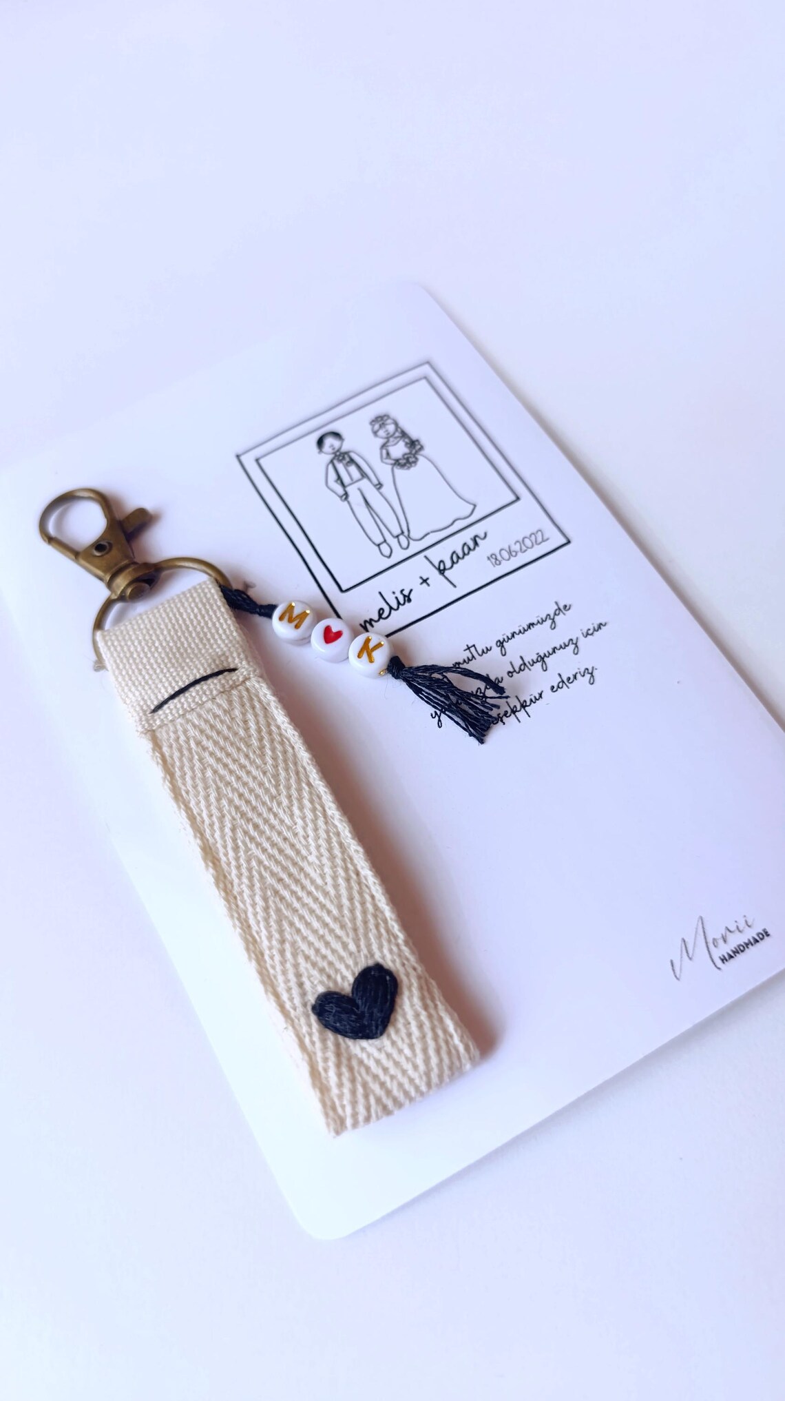 Heart Hand Embroidered Personalized Keychain, Handmade Bag Charm - Etsy