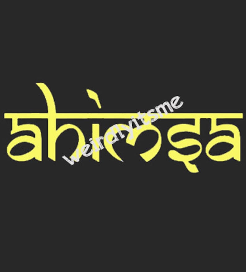 Ahimsa Sanskrit Non Violence No Injury Peace Precision Cut Vinyl Car ...