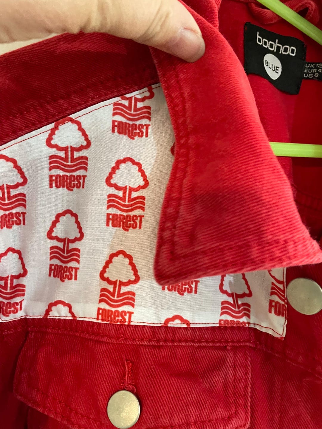 Upcycled Denim Jacket - Nottingham Forest Football - Etsy UK