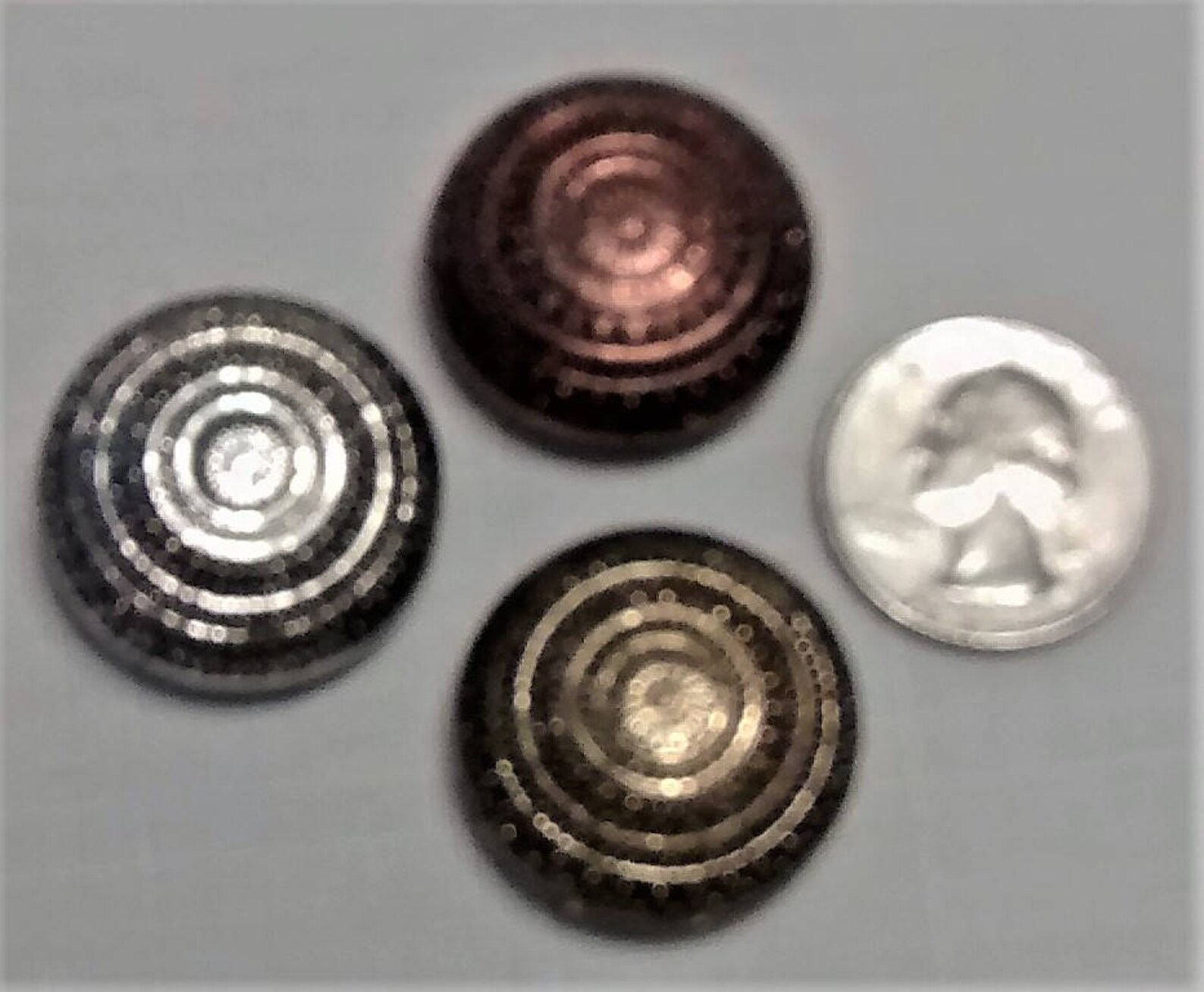 M-125: Three Metal Button Covers in Silver, Bronze, and Gold - Etsy