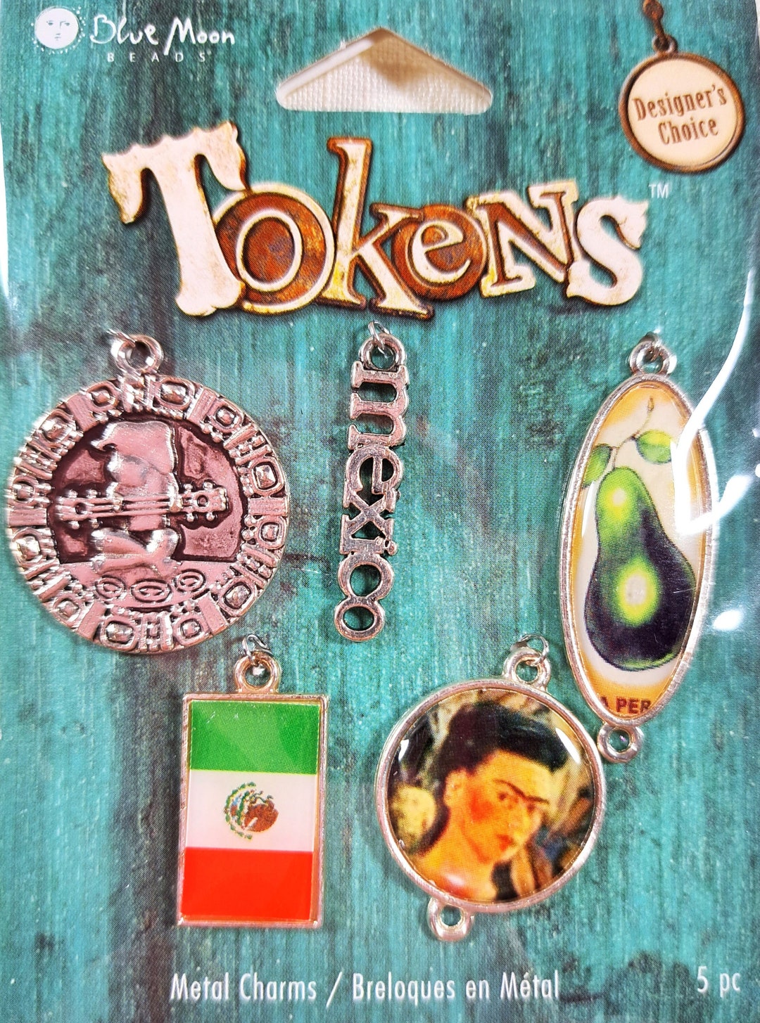 C-166 Five Charms With a Mexican Theme, Mexican Flag, Frida Kahlo ...