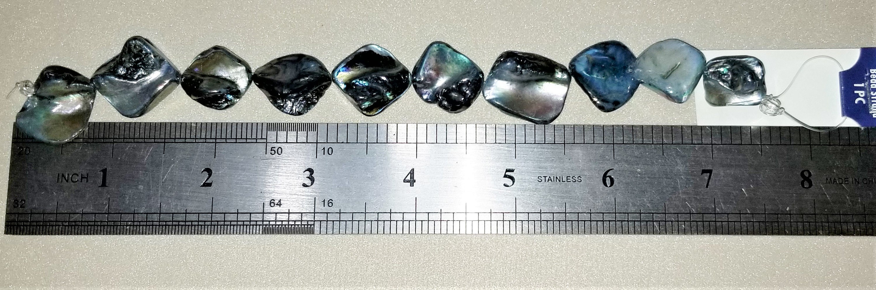 BF-283; Gorgeous Blue Iridescent Shell Beads- 7inch Strand - Etsy