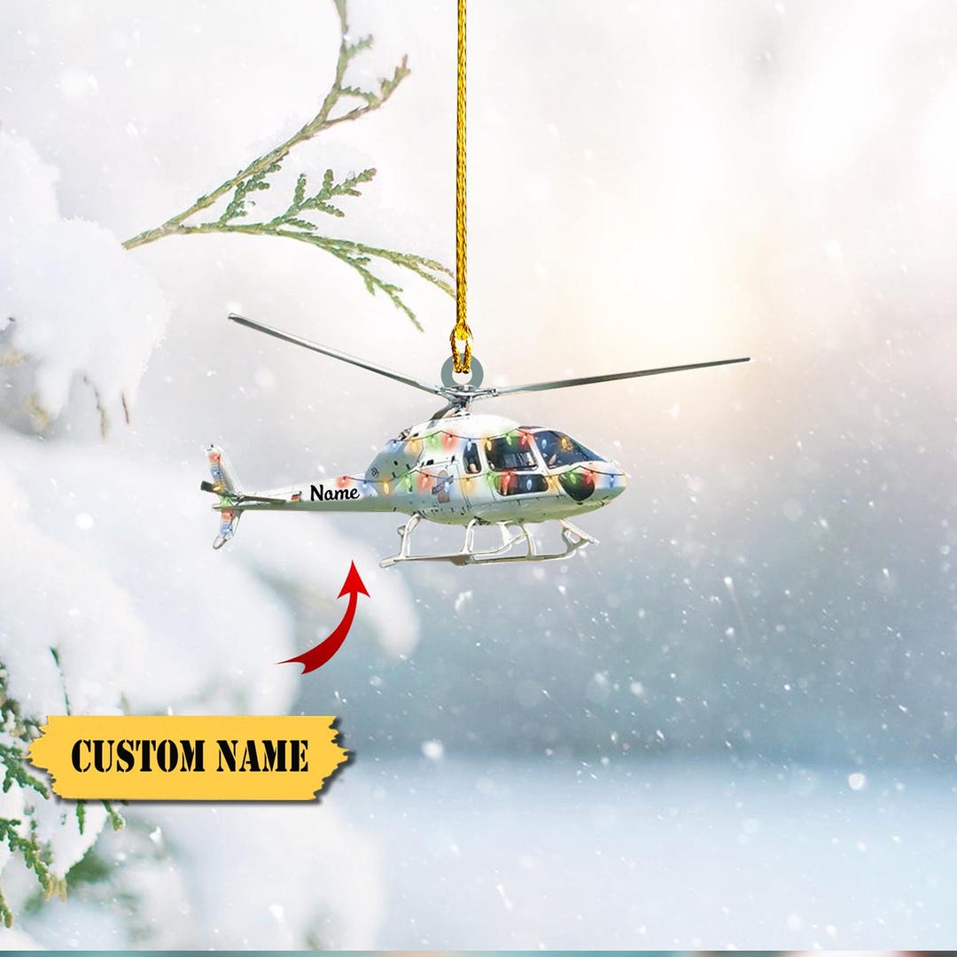 Personalized Helicopter Ornaments for Christmas Tree FLAT 2D ...