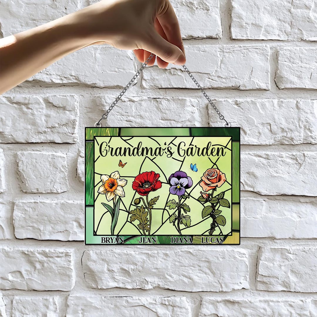 Personalization Family Birth Flowers ACRYLIC, Personal Mom's Garden ...