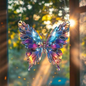 Butterfly Window Hanging Acrylic, Butterfly Ornament, Butterfly ...