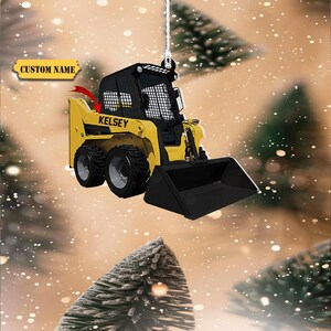 Personalized Skid Steer Loader 2D Flat Ornament, Custom Name Christmas ...