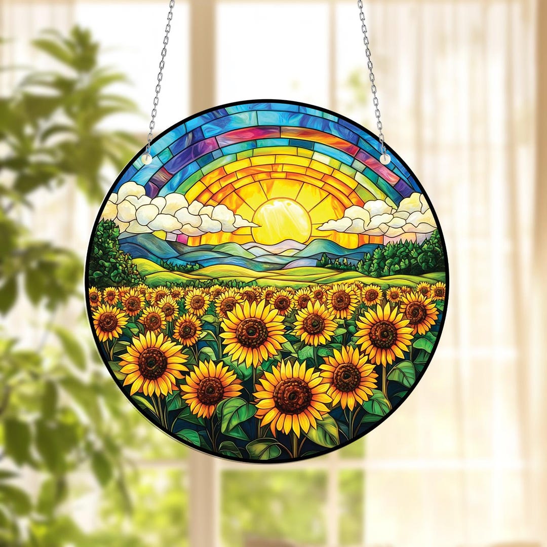 Sunflower Window Hanging Suncatcher, Window Hanging Sign, Sunflower ...
