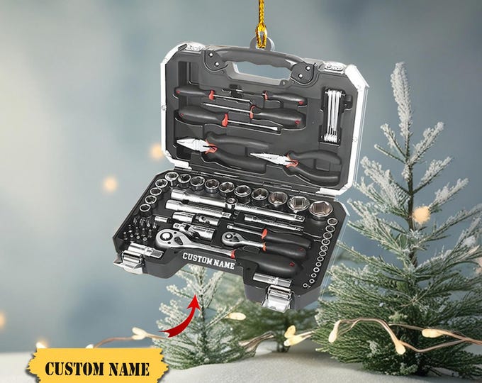 Mechanic Tool Box Ornament, Christmas Tree Mechanic Repair Shop Decor ...