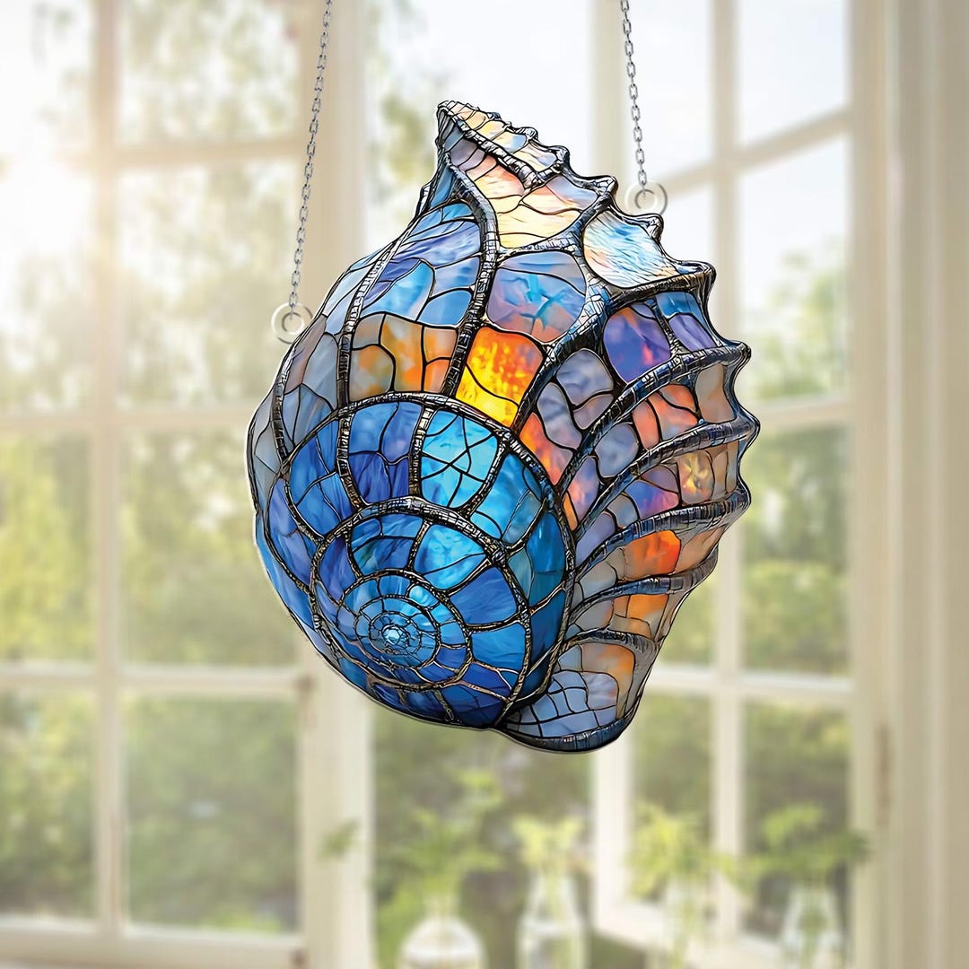 Seashell Window Hanging Acrylic, Seashell Suncatcher, Sea Lover Decor ...