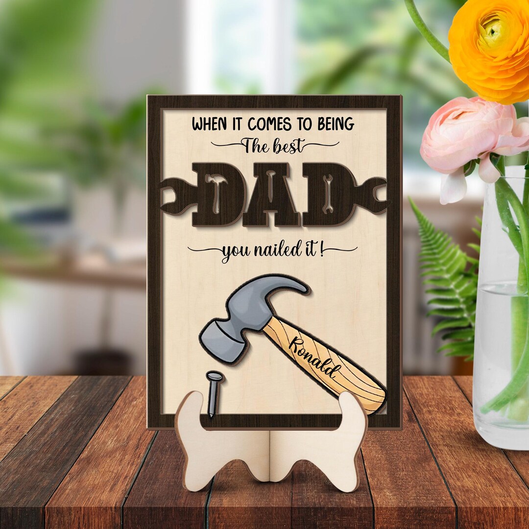 Custom Dad With Kids Name, Table Sign, the Best Dad Sign, Family Sign ...