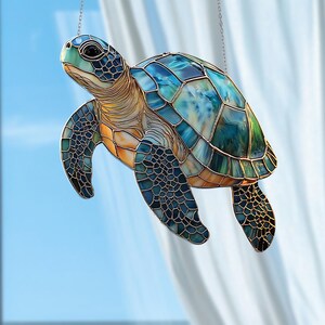 Turtle Sea Window Hanging Acrylic, Sea Turtle Window Art, Ocean Life ...