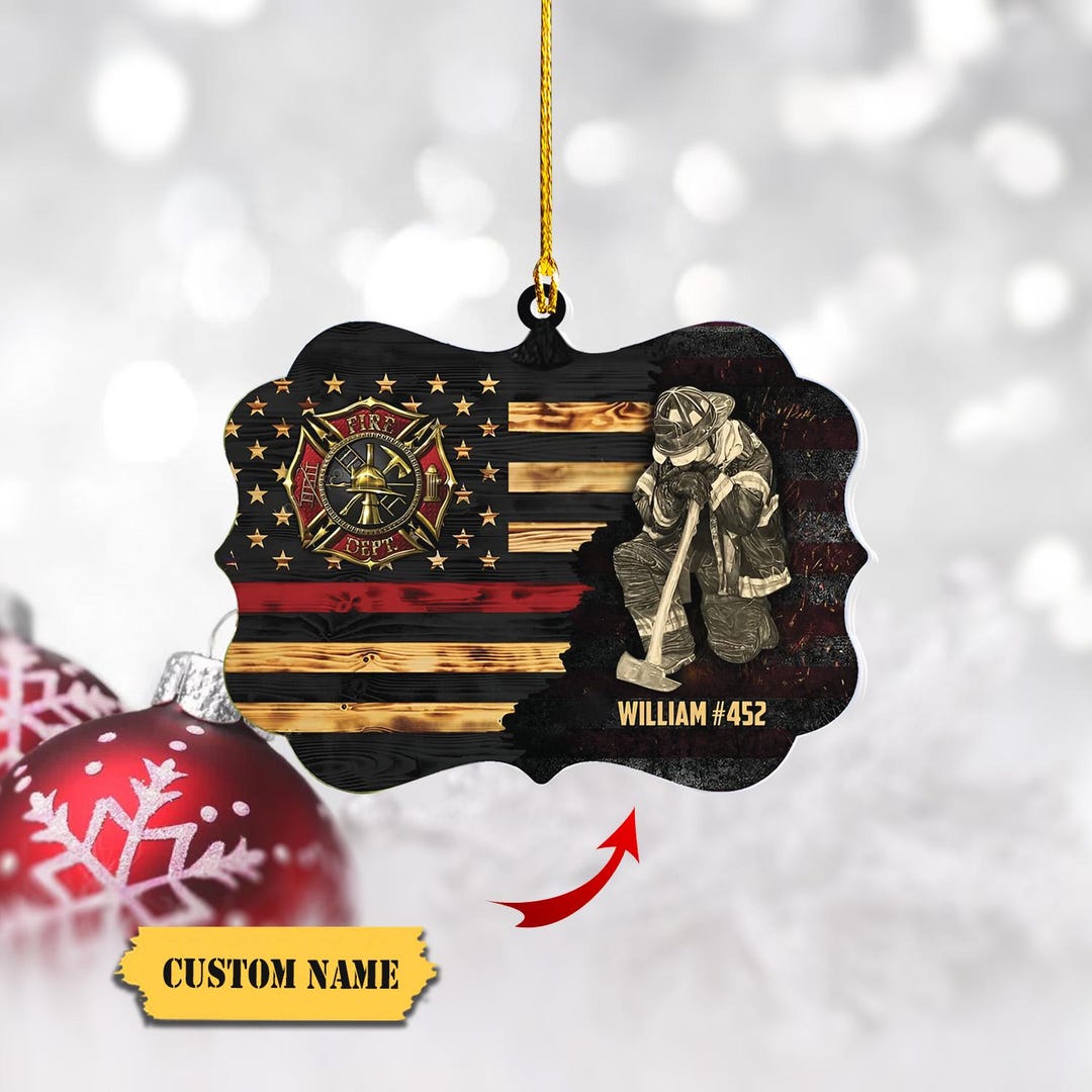 Personalized Firefighter Custom Shape Ornament 2D, Firefighter Acrylic ...