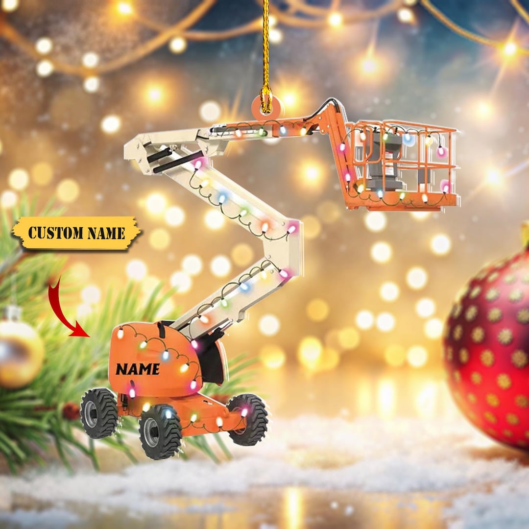 Personalized Boom Lifts Christmas Tree Ornament 2D, Manlift Ornament ...