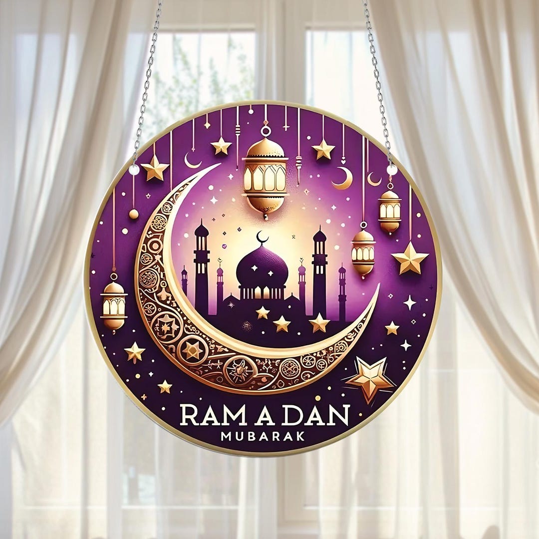 Ramadan Window Hanging Acrylic, Eid Decoration Ramadan Mubarak Kareem ...