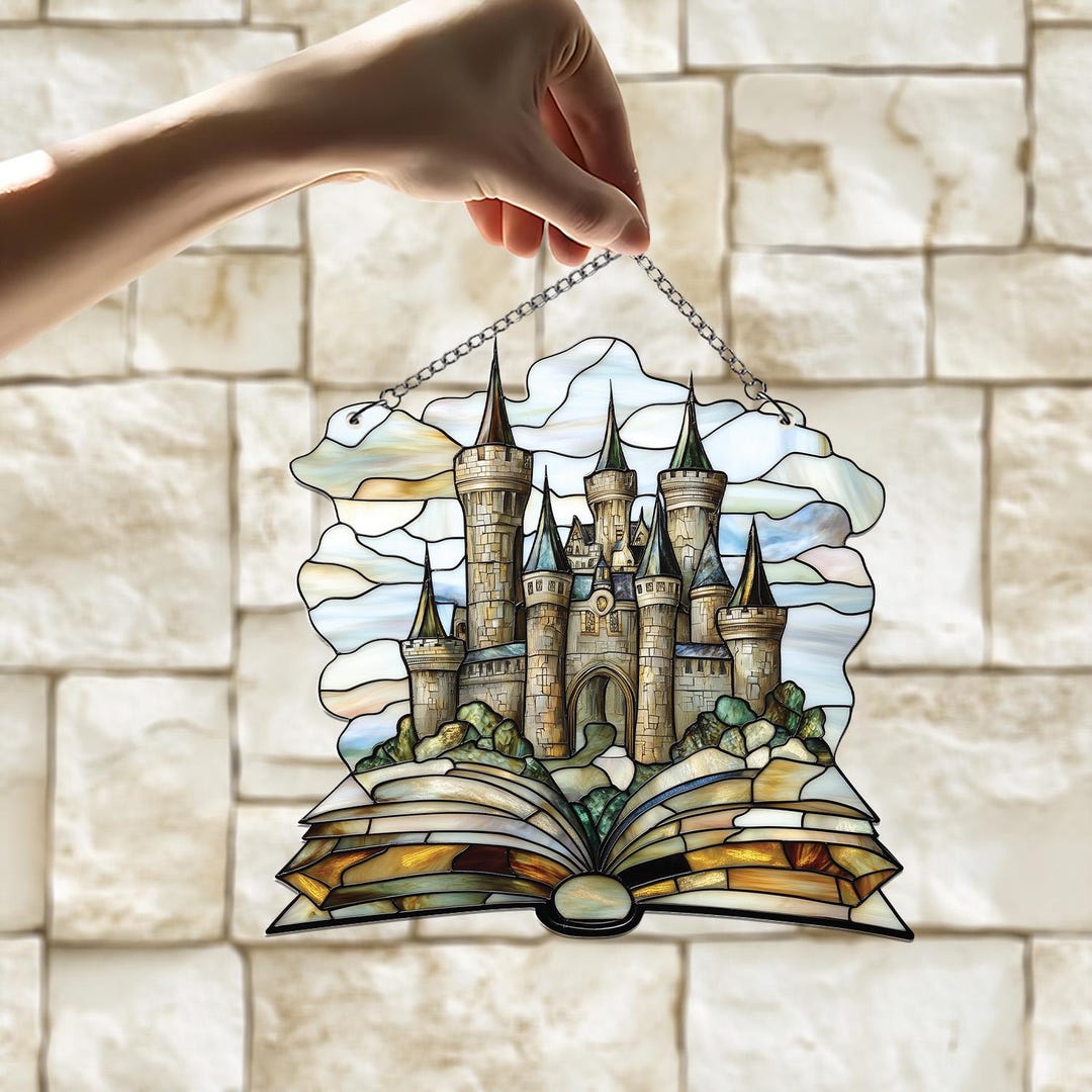 Fairy Tale Castle Window Hanging 2D, Storybook Fantasy Decor, Book ...