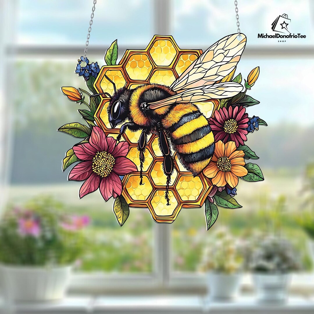 Bumblebee Window Hanging, Bumblebee Home Decor, Bumblebee Gift for ...