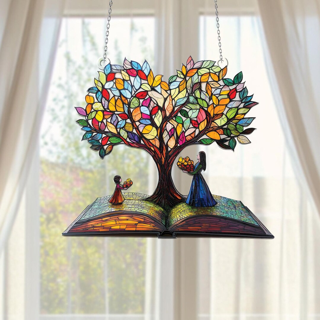 Mother and Daughter Tree of Life Window Hanging, Acrylic Window Art ...