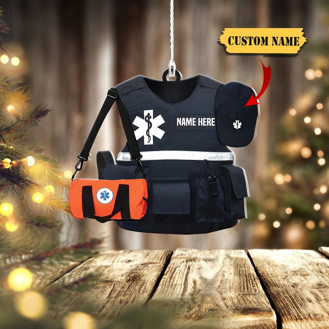 Paramedic Uniform Personalized Flat Ornament 2D Gift for Paramedic ...