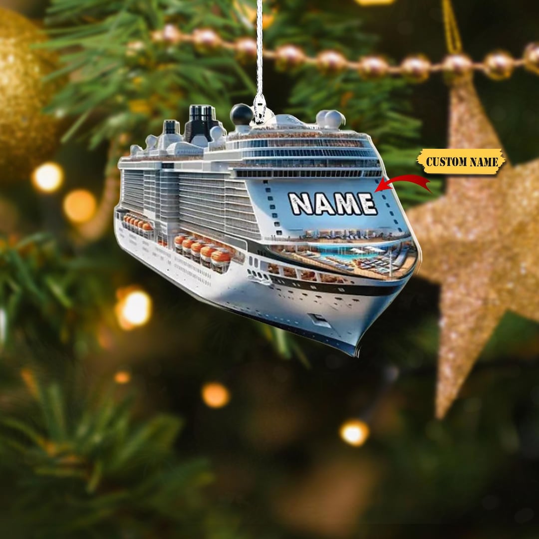 Personalized Cruise Ship Acrylic Ornament 2D, Custom Shape Flat ...